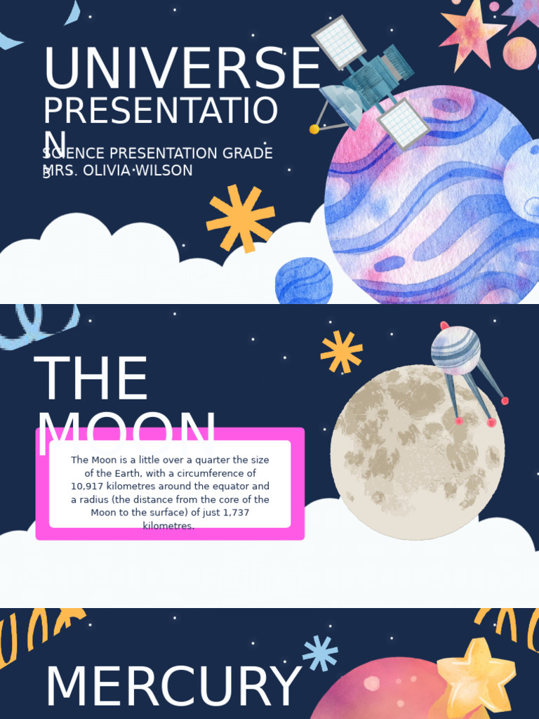 Blue Colorful Illustrative Universe Presentation | PDF | Planets ...