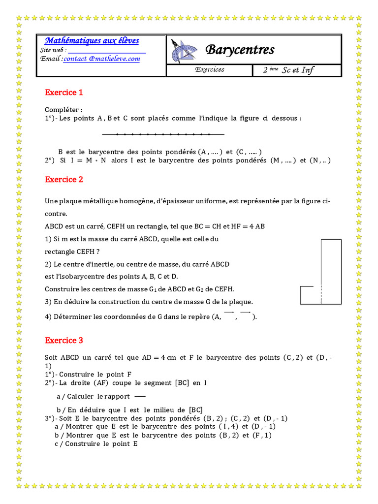 Barycentres et centres de masse | PDF | Géométrie | Géométrie euclidienne