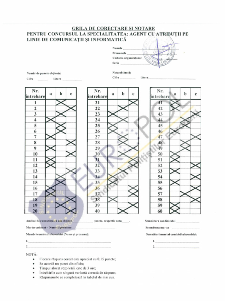 1archGRILA DCTI Specialitatea Agent Cu Atributii Pe Linie de ...