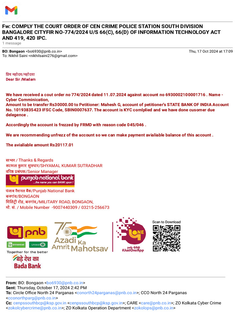 Gmail - FW - COMPLY THE COURT ORDER OF CEN CRIME POLICE STATION SOUTH ...