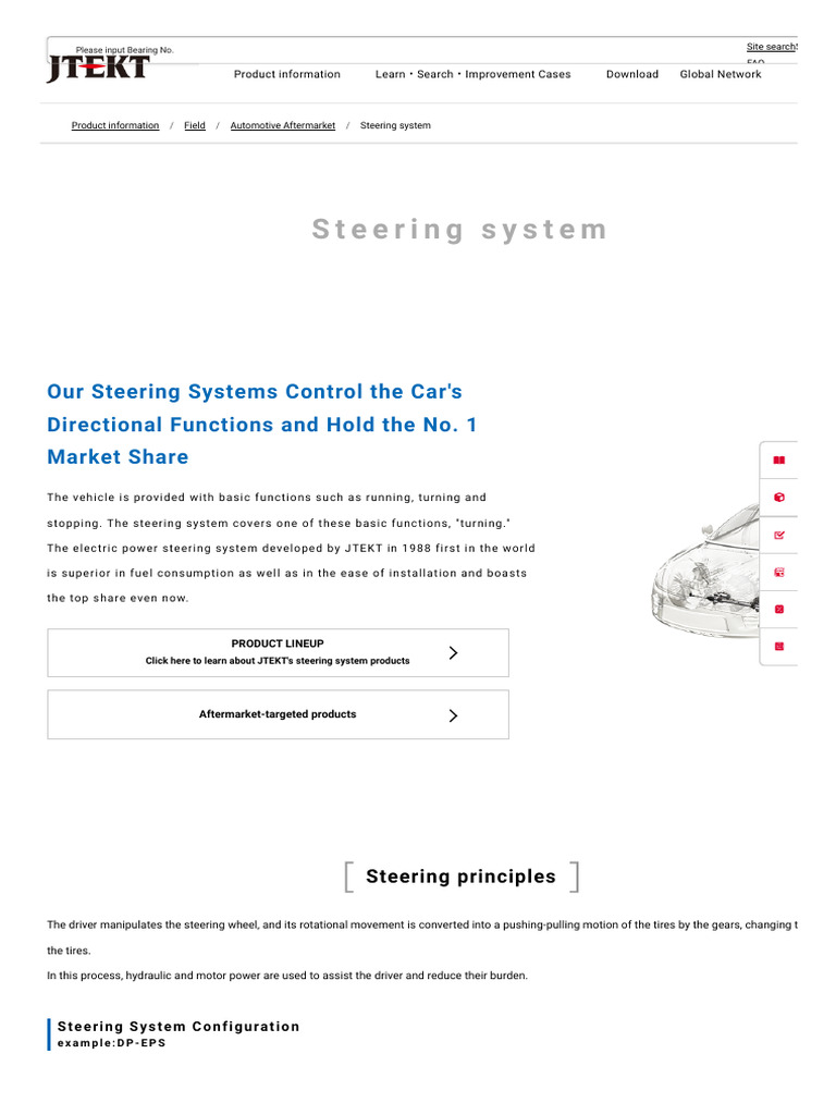 Steering System: Our Steering Systems Control The Car's Directional Functions and Hold The No. 1 ...