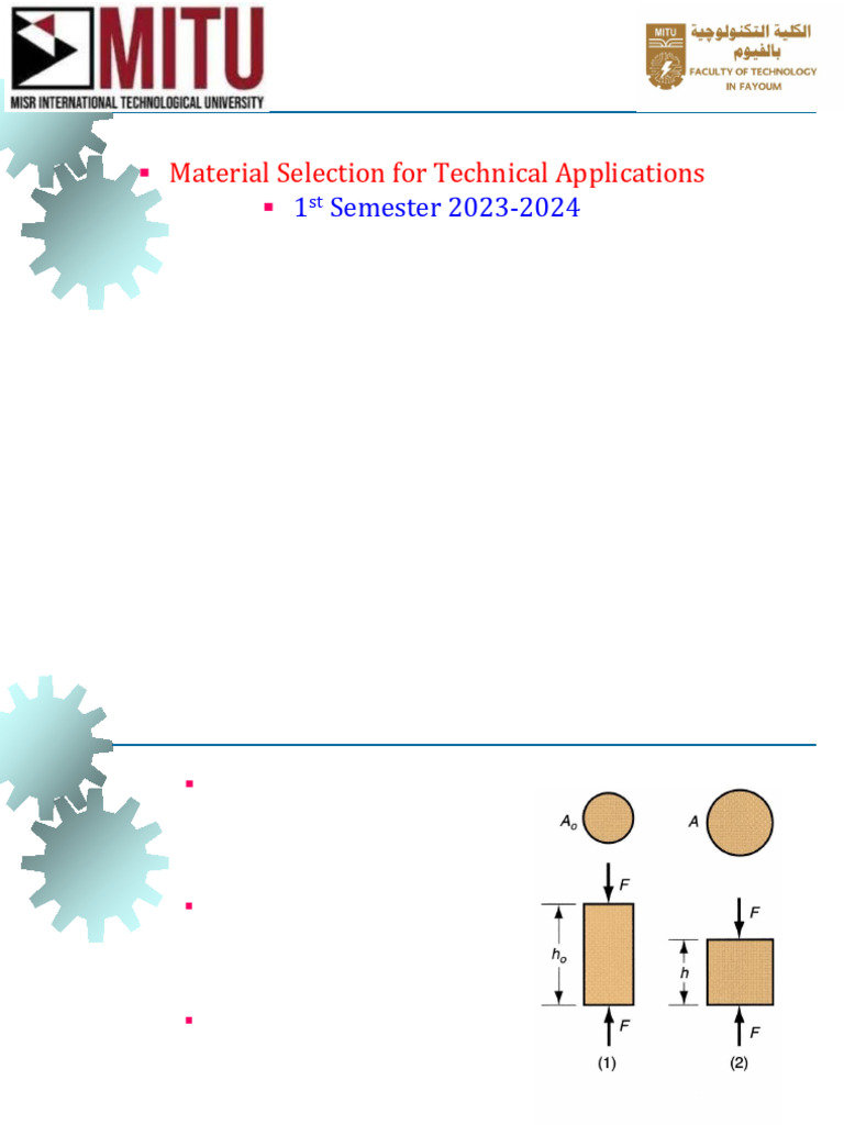 Lecture 4 - Material Selection | PDF | Elasticity (Physics) | Hardness