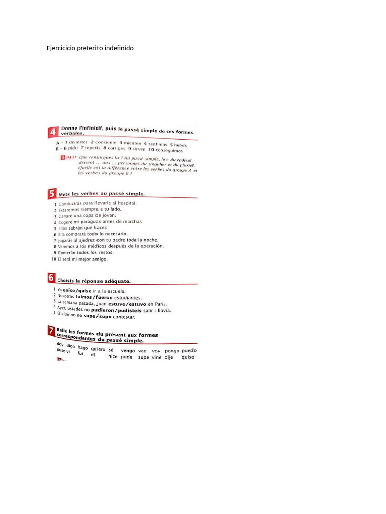 Ejercicicio Preterito Indefinido 2 | PDF