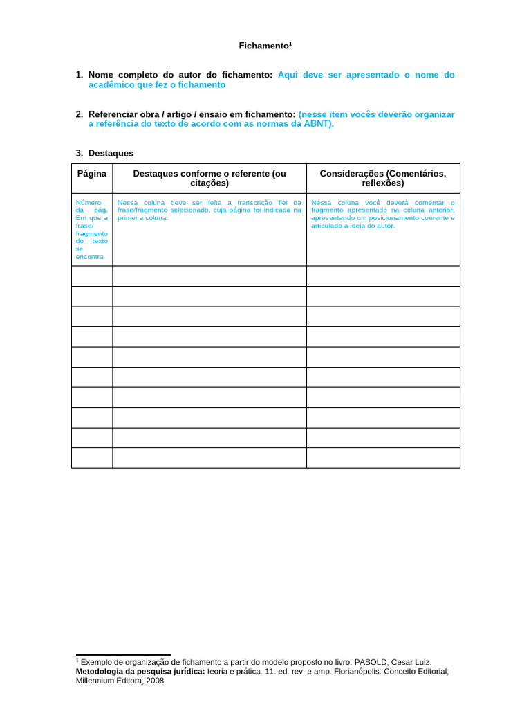 A5 Fichamento - Formato - Modelo | PDF | Artes Linguísticas e ...
