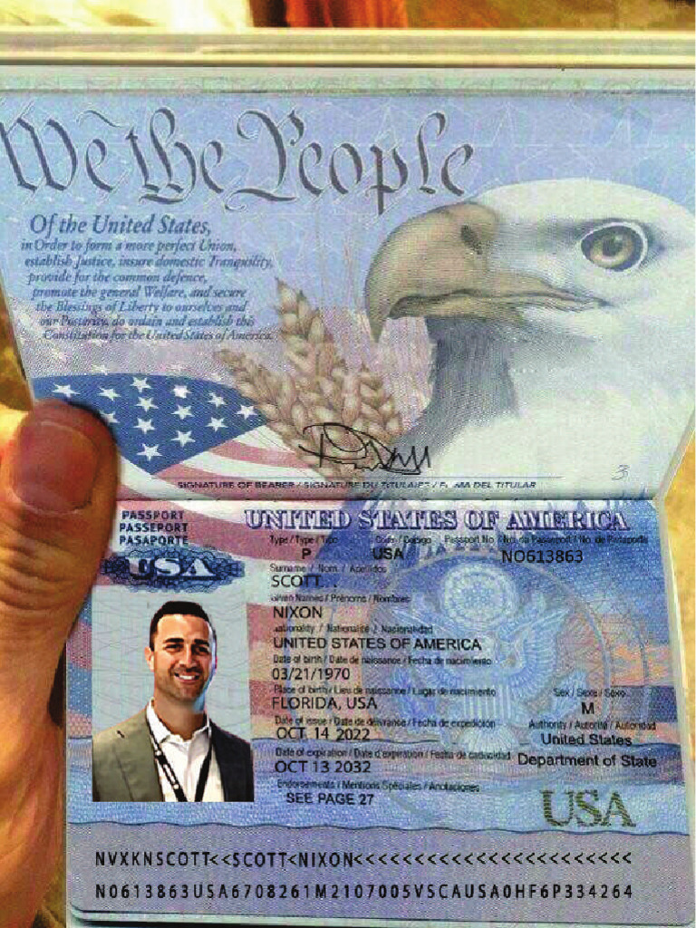 Nixon's International Passport Data Page | PDF