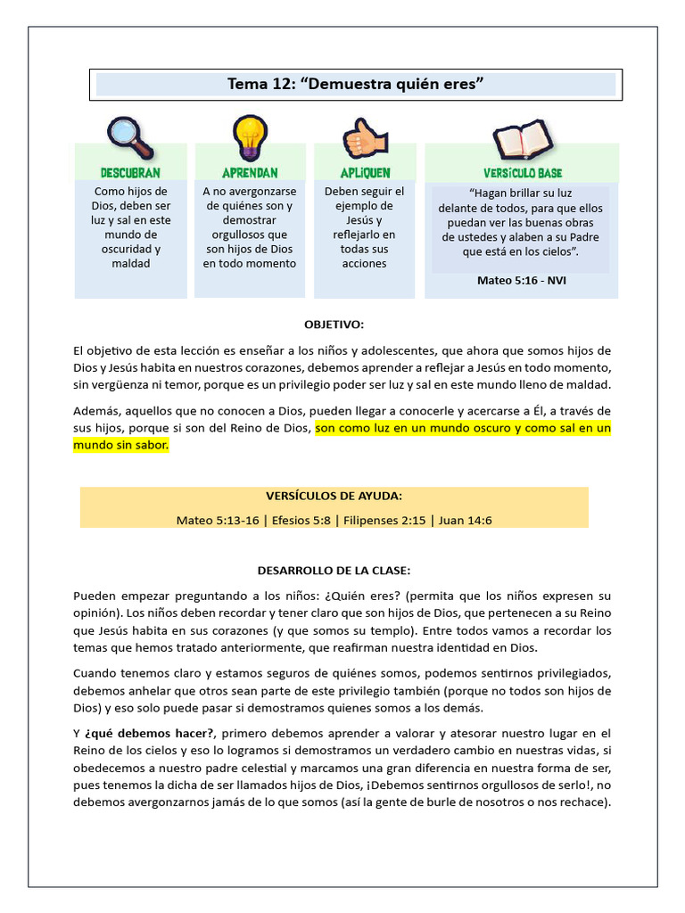 Tema 14 EBD | PDF | sal | Jesús