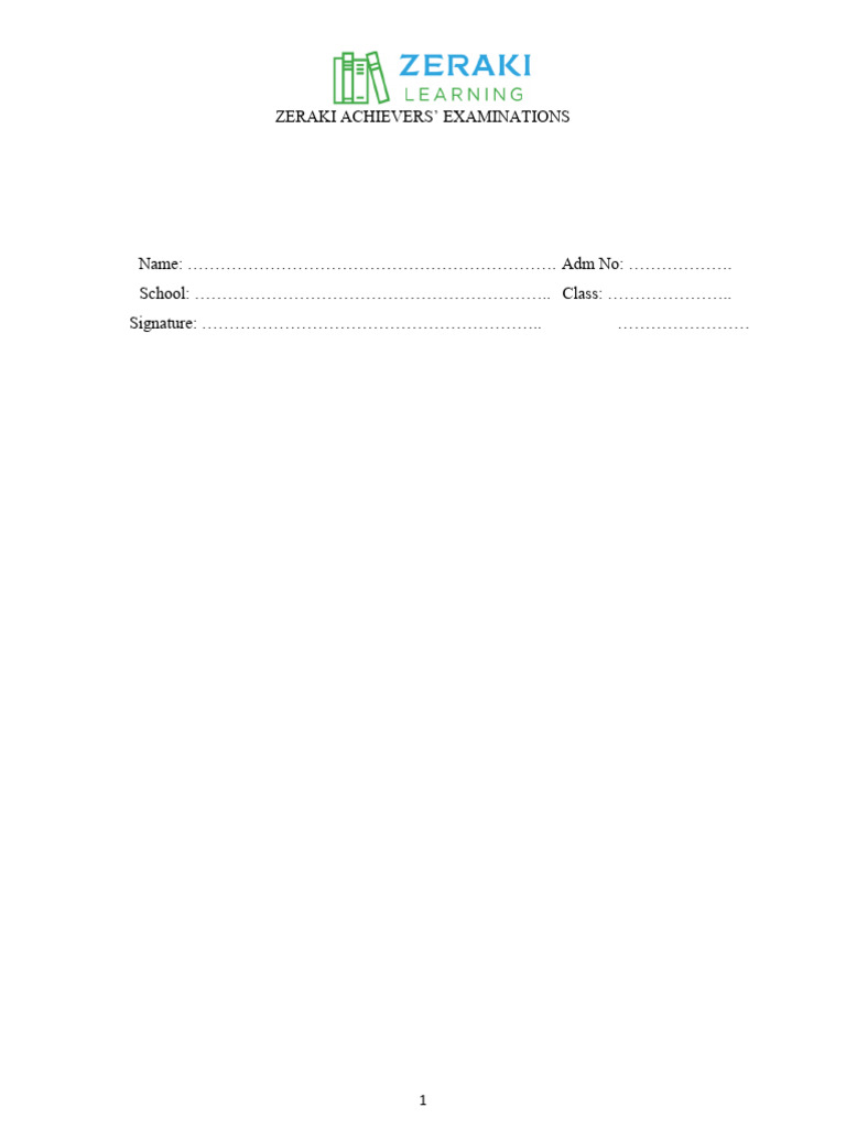 Zeraki Form 1 Computer Exam Term 2 | PDF | Random Access Memory ...