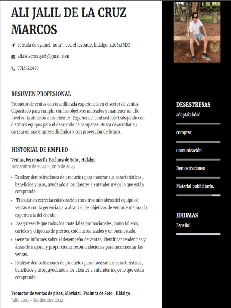 CV Ali Jalil de La Cruz Marcos | PDF