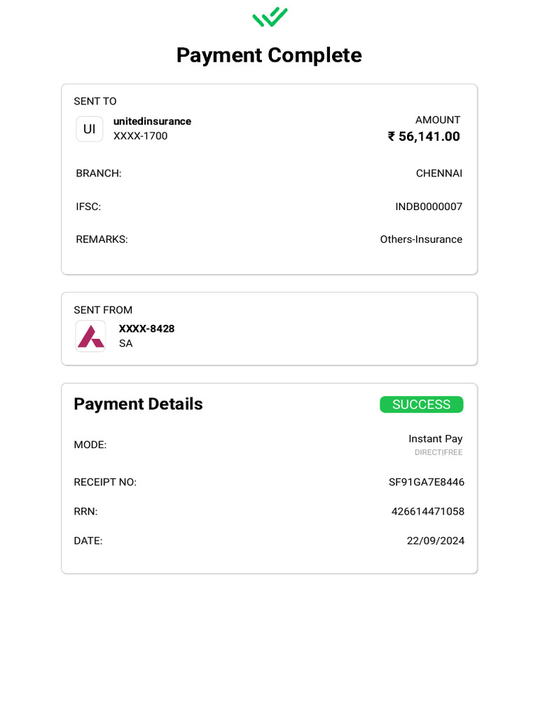 Insurance Payment Receipt | PDF