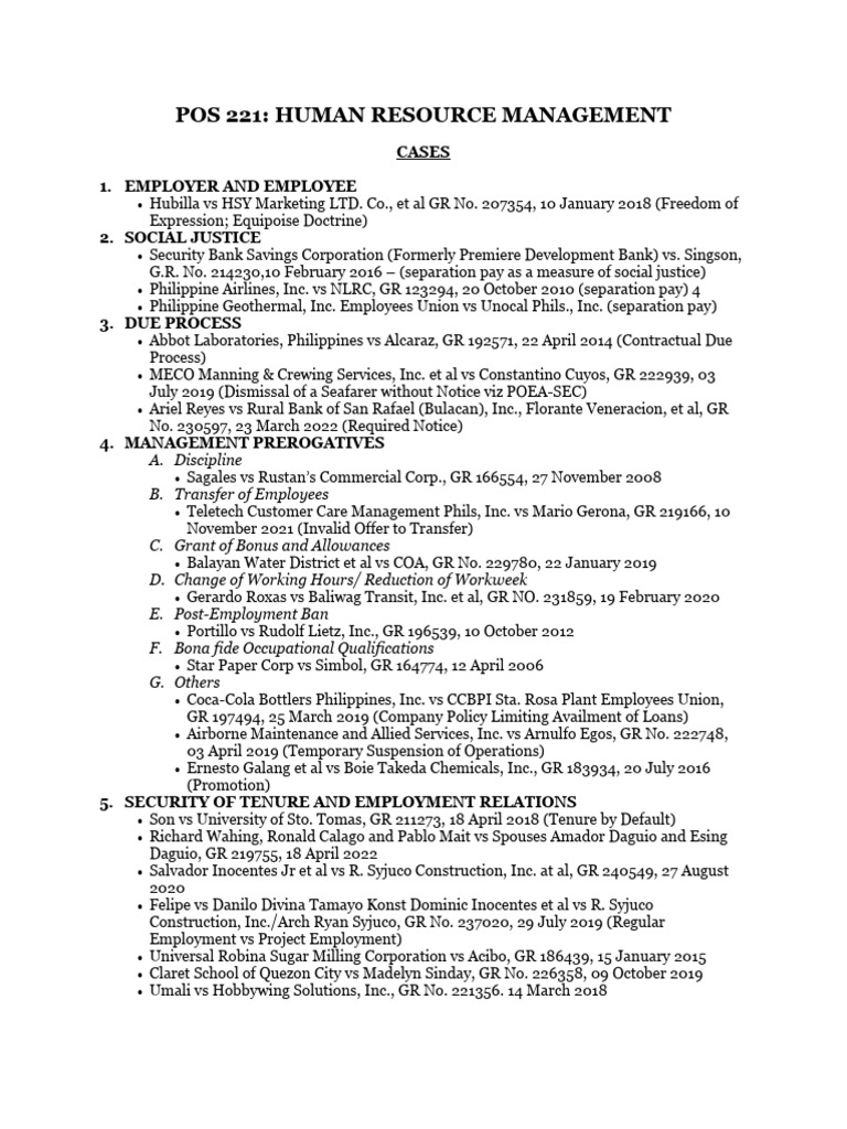 HRM Cases - Part 1 | PDF | Employee Relations | Business