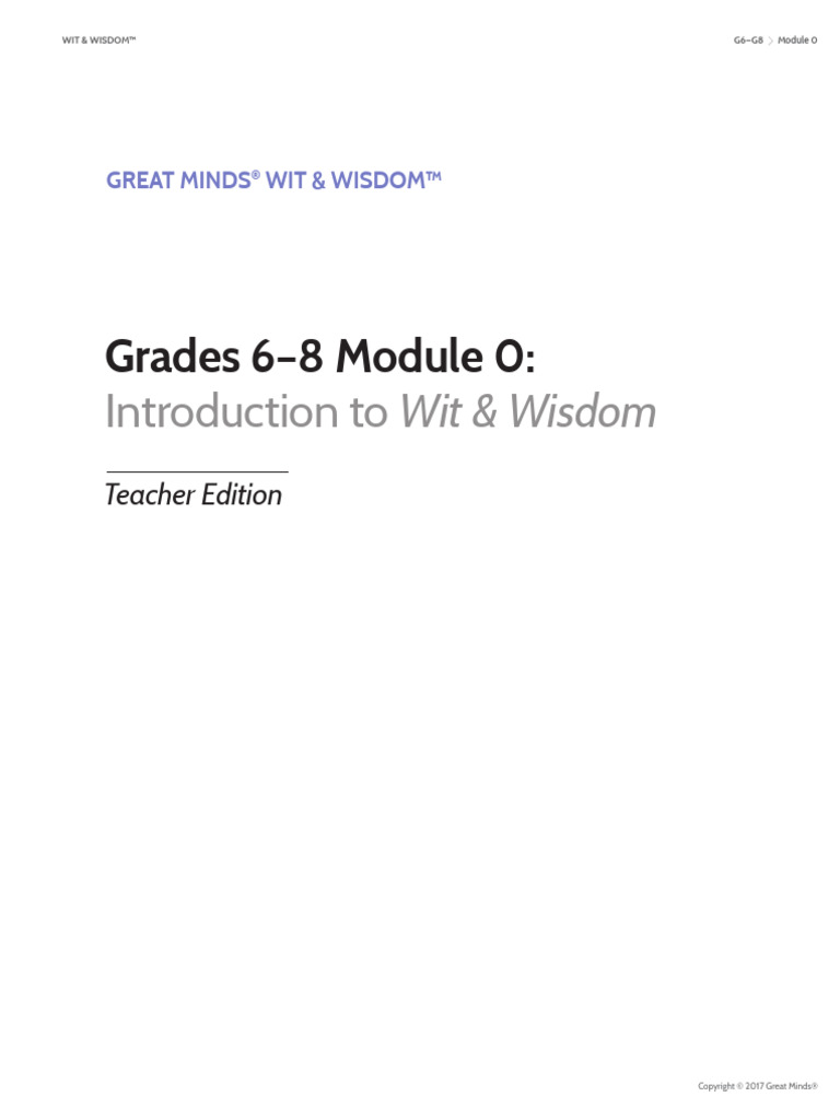 Grades 6-8 Module 0:: Introduction To | PDF | Knowledge | Narrative