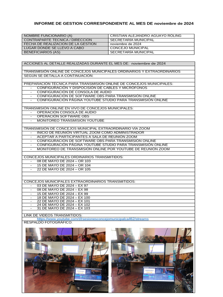 Formato Informe de Gestion | PDF