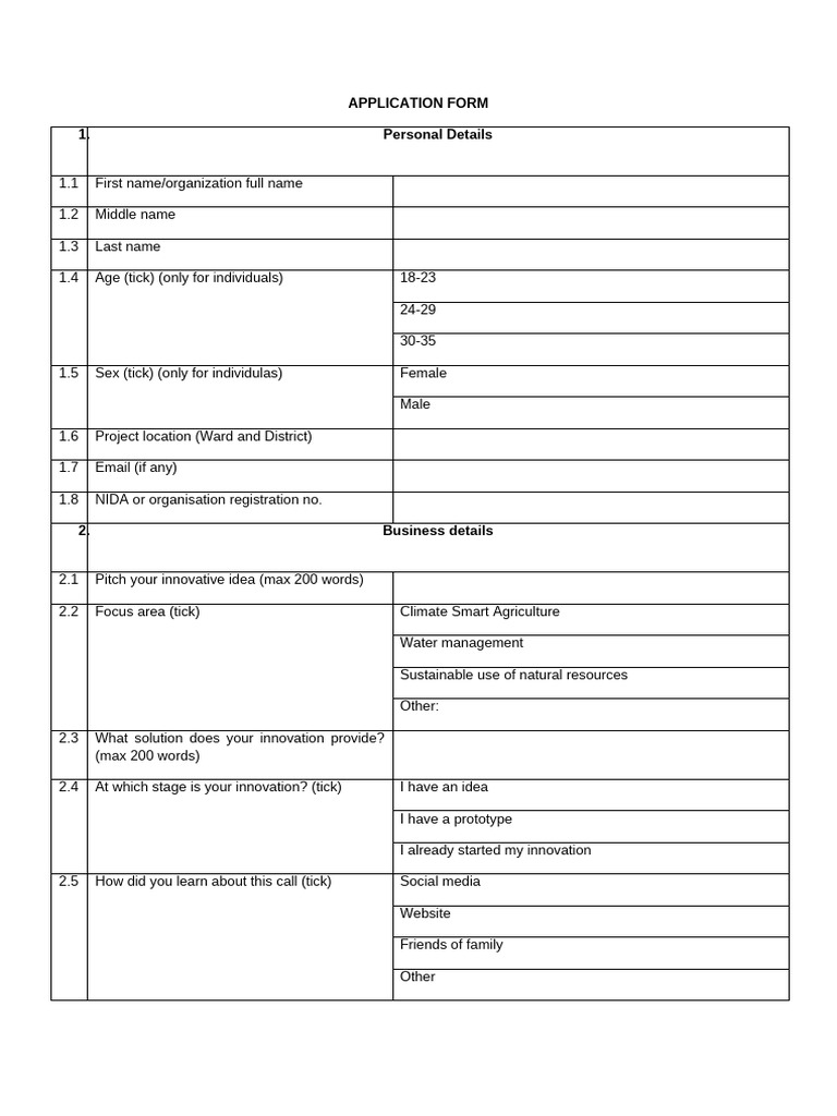 66fd53502057efd4ad7a1d7d - Application Form - Fomu Ya Maombi | PDF