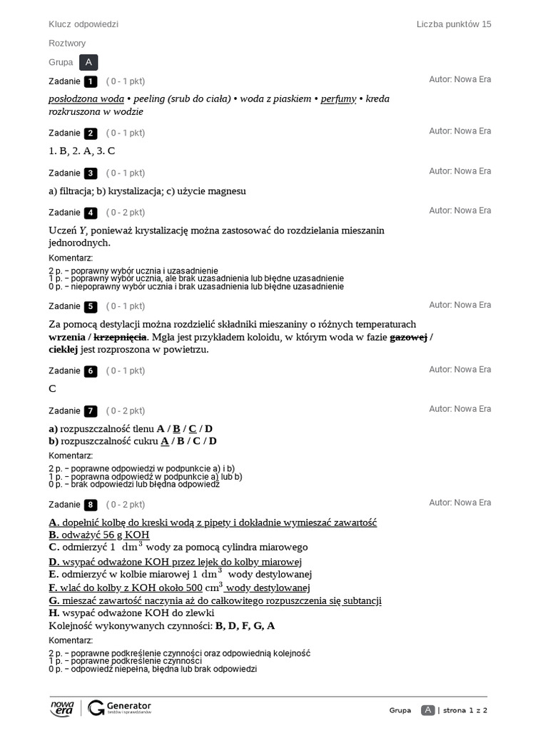 Klucz Odpowiedzi | PDF