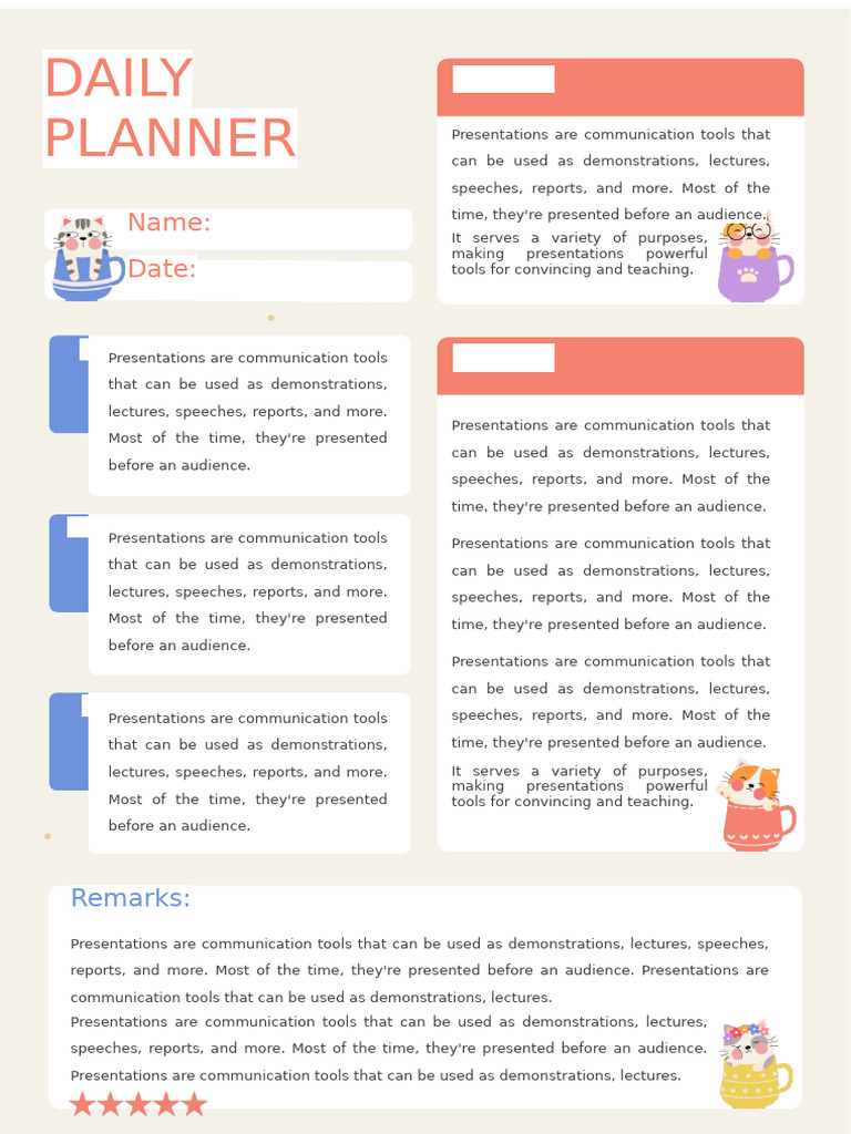 Blue Red Daily planner-WPS Office | PDF | Teaching | Public Speaking