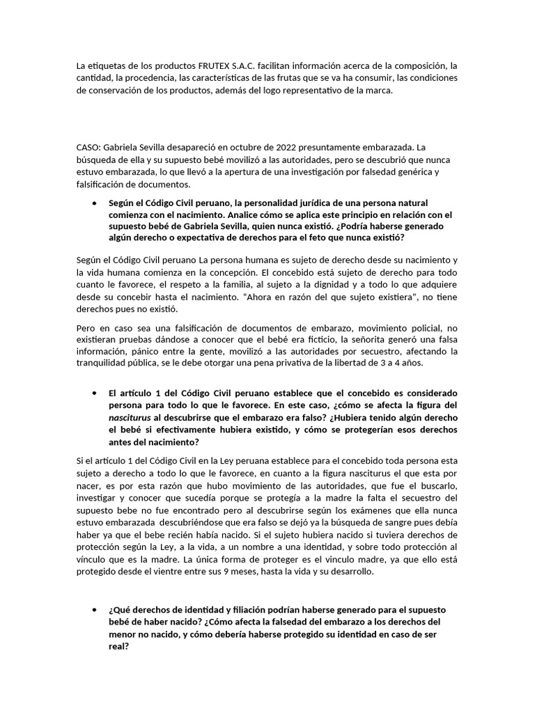 Derechos del Nasciturus y Falsedad de Embarazo | PDF | Justicia ...