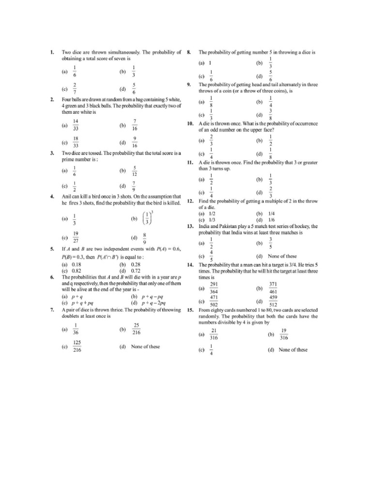 Probability - Docx Version 1 | PDF