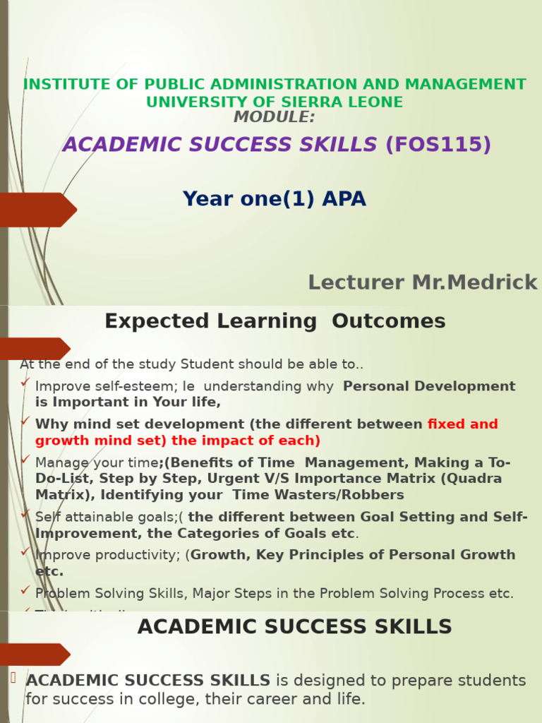 Academic Success Skills 3 | PDF | Goal | Disciplines