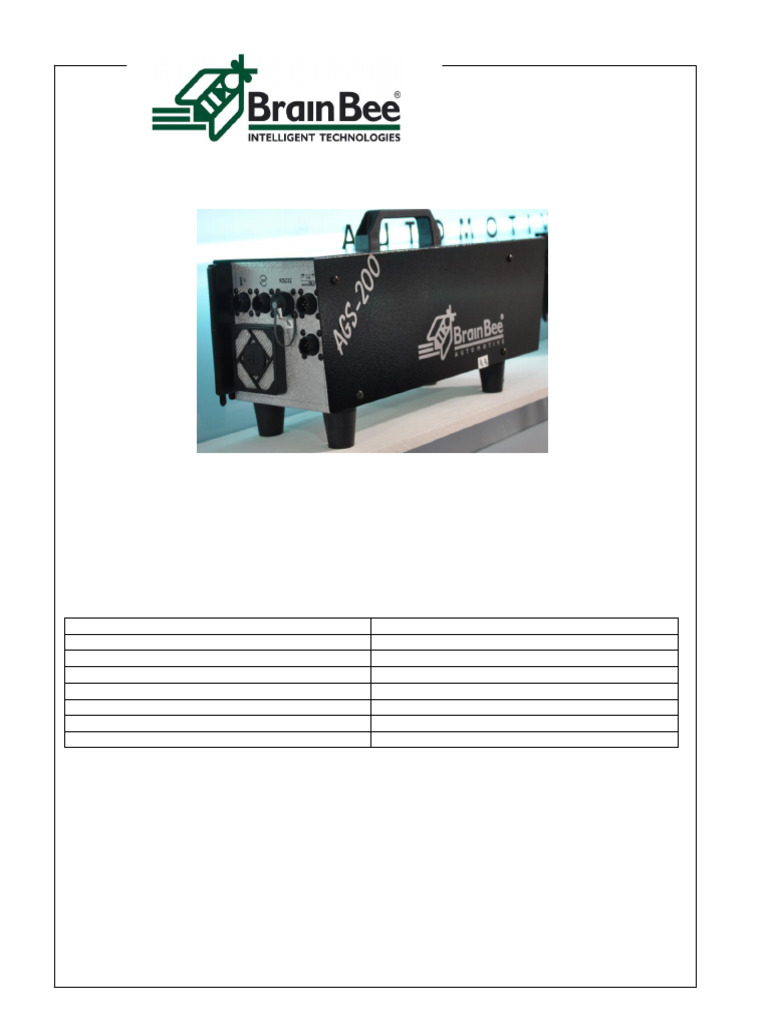 Ficha Tecnica Analizador de Gases Ref Ags200 Marca Brainbee - 2T | PDF | Sensor | Dióxido de carbono