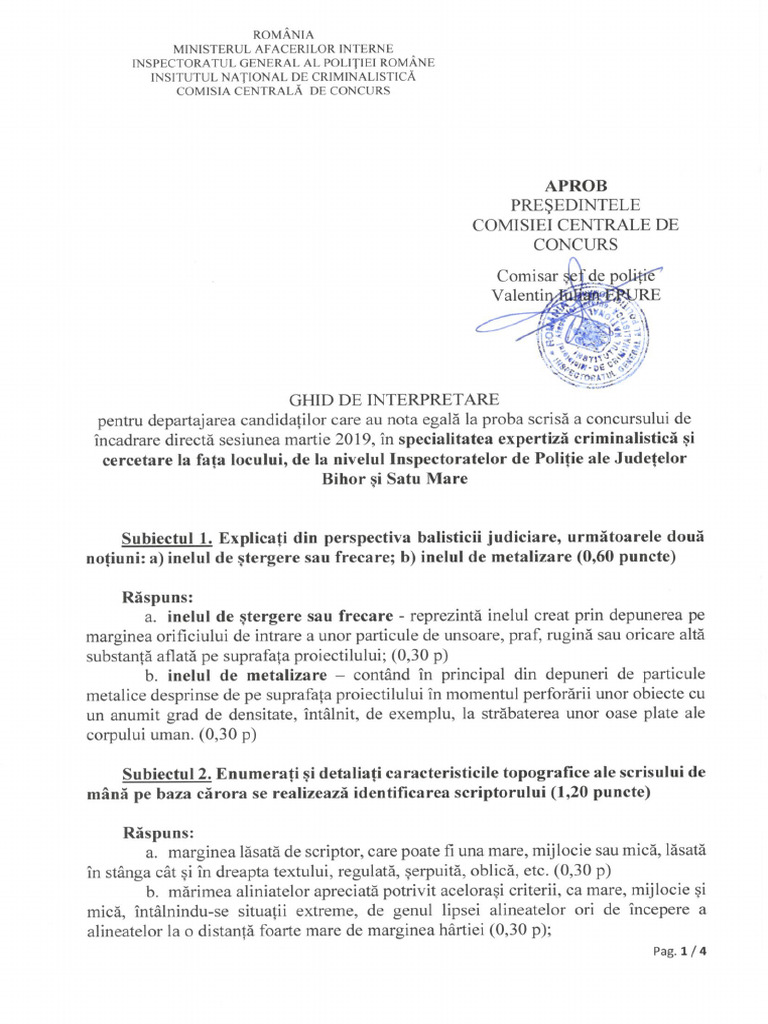 Criminalistica - Ghid de Interpretare Expertize Si CFL | PDF