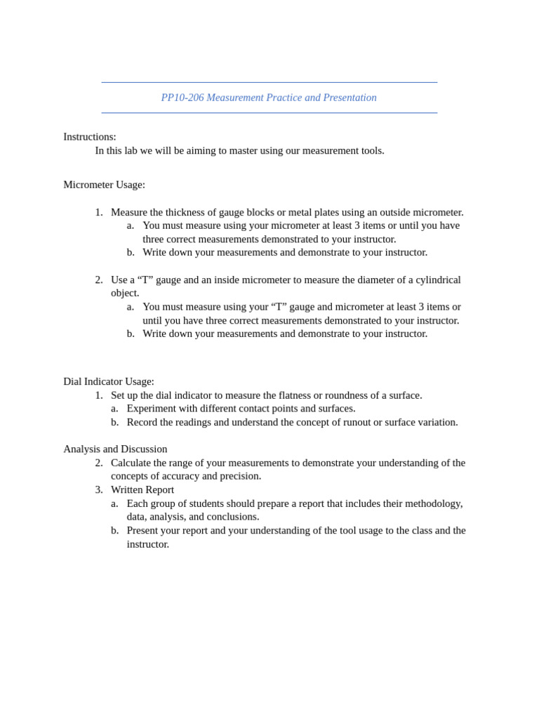 PP10-206 Measurement Practice and Presentation | PDF