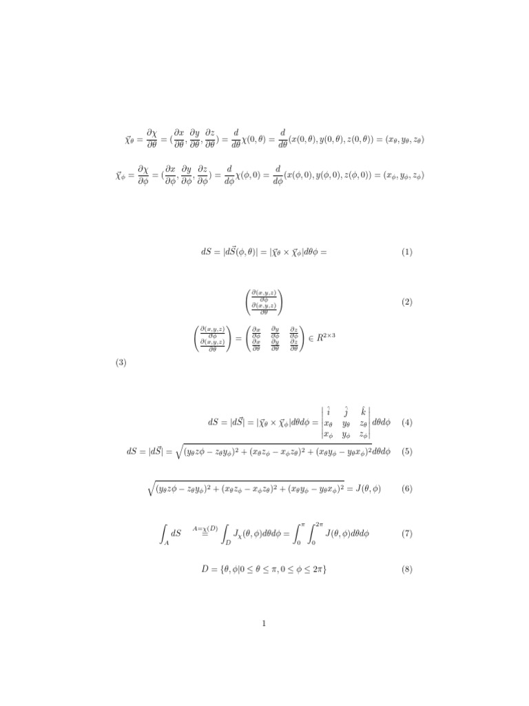Surface Integrals | PDF | Mathematical Physics | Differential Geometry
