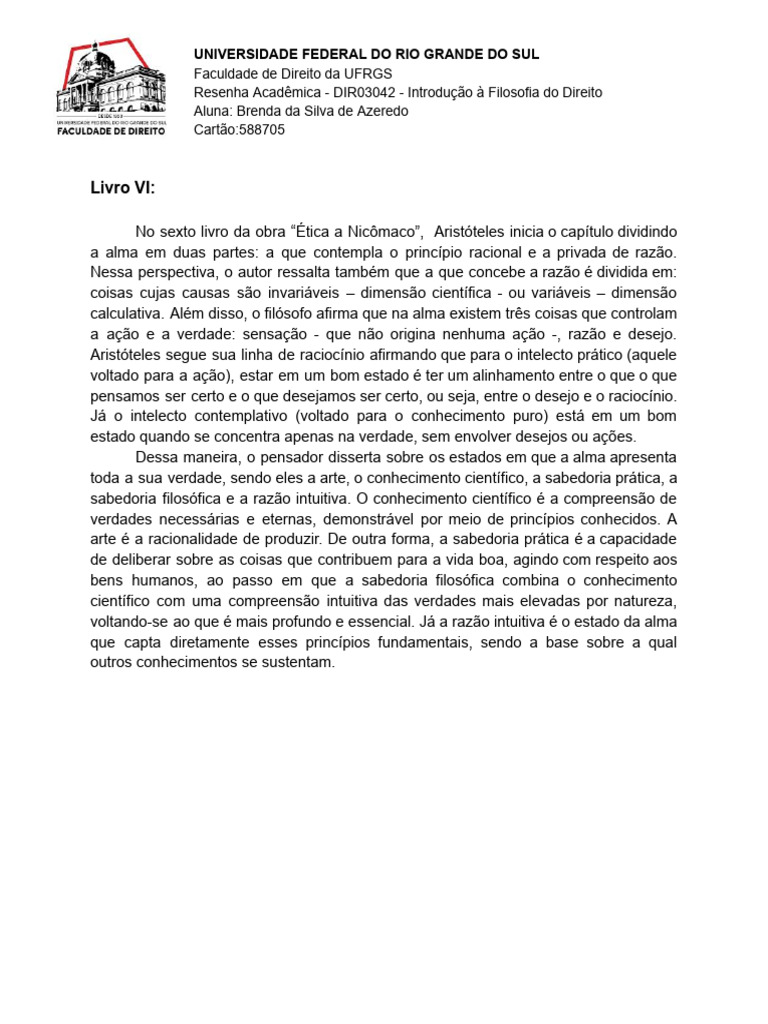 Brenda S. Azeredo - Resenha Livro VI EN | PDF