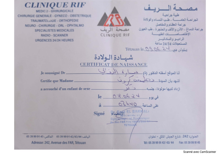 Certificat de Naissance | PDF