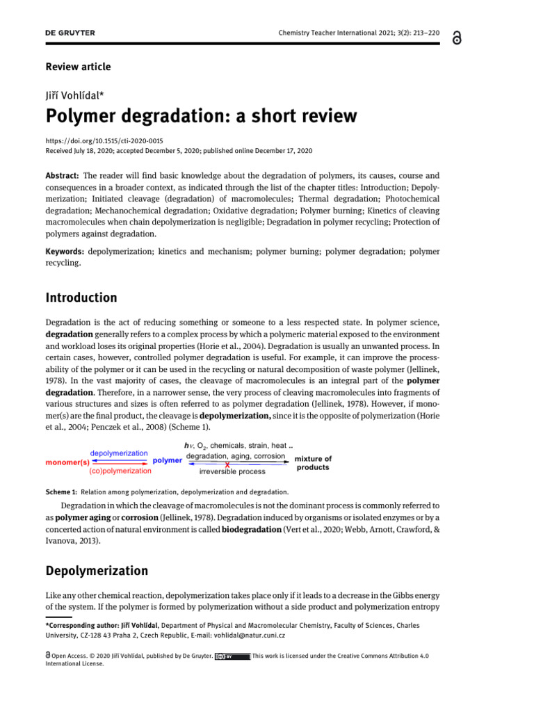 Polymer Degradation Overview | PDF | Polymers | Combustion