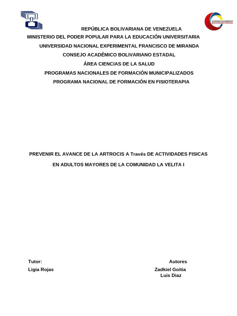 Zadkiel Goitia y Luis Diaz | PDF | Articulación | Osteoartritis