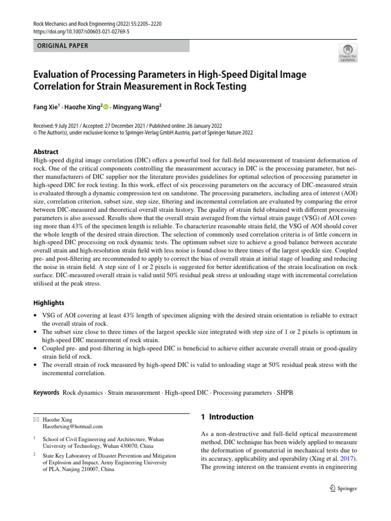 Xie, Xing, Wang - 2022 - Evaluation of Processing Parameters in High-Speed Digital Image ...