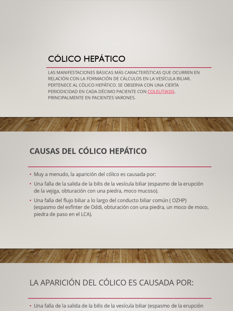 Cólico Hepático | PDF | Bilis | Vesícula biliar
