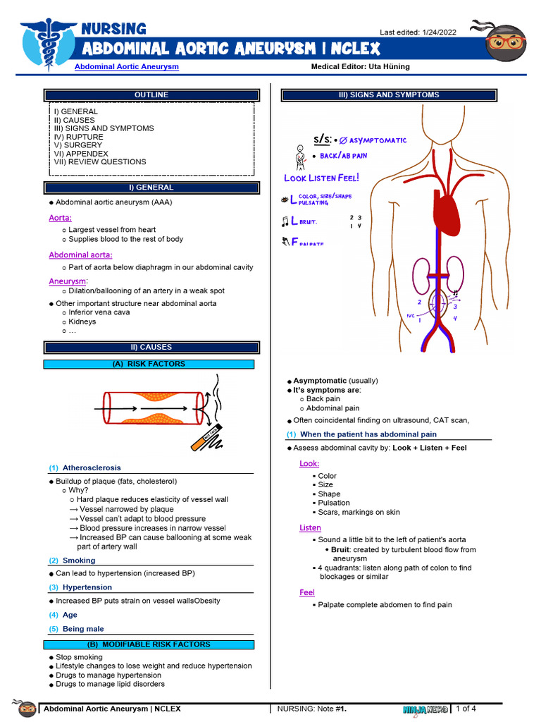 Abdominal Aortic Anurism | PDF | Aorta | Medical Specialties