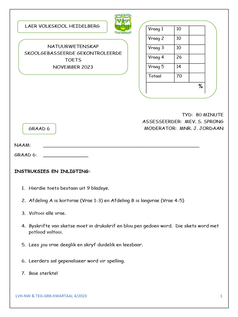 Vraag 1 10 Vraag 2 10 Vraag 3 10 Vraag 4 26 Vraag 5 14 Totaal 70 | PDF