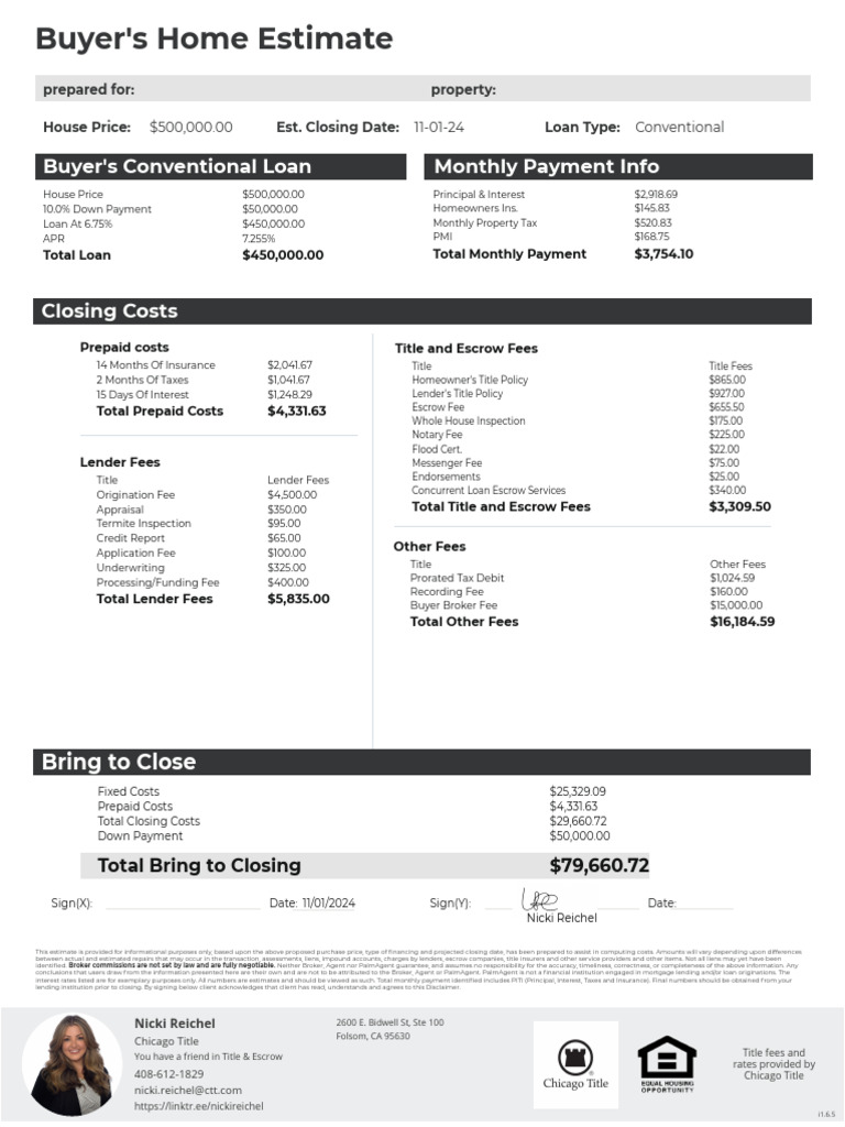 30 Buyer Quick Estimate | PDF | Loans | Fee