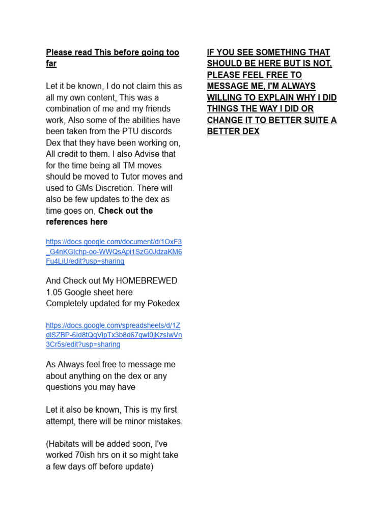 Gen 9 Homebrew Dex | PDF | Water | Birds