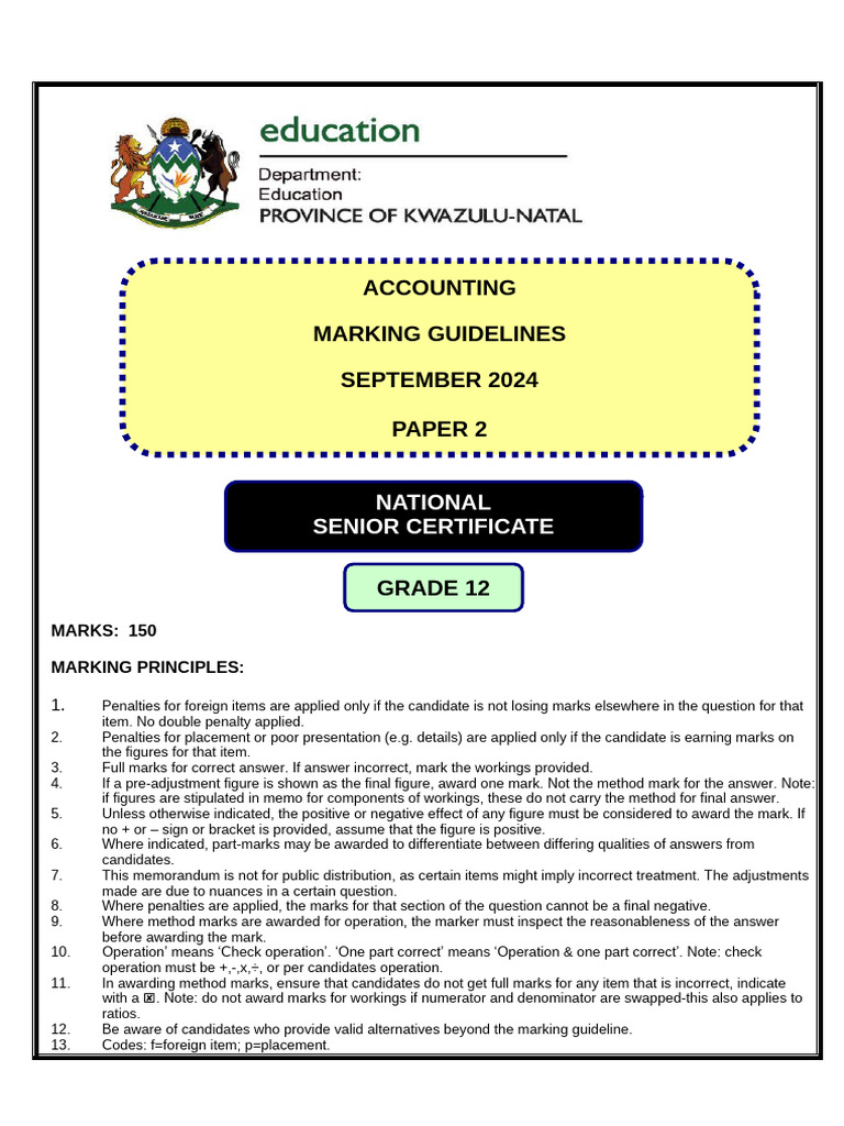 Accounting p2 September 2024 MG | PDF | Debits And Credits | Value ...