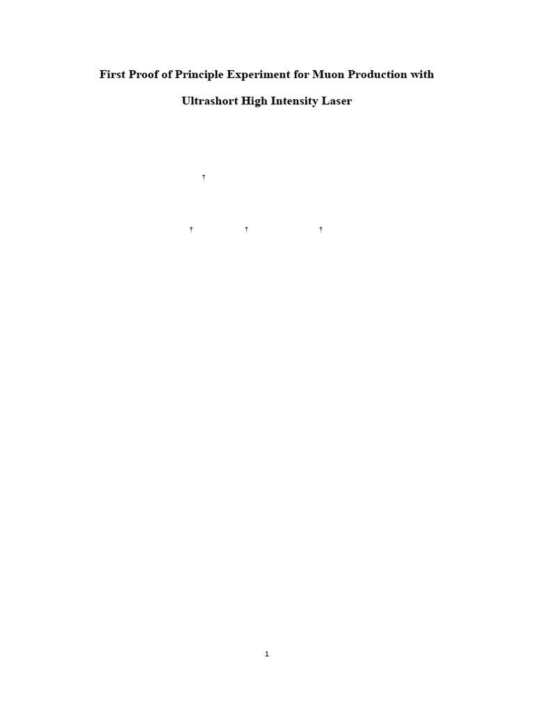 First Proof of Principle Experiment For Muon Production | PDF ...