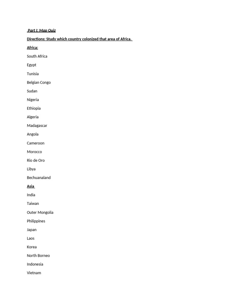 Period III Test Study Guide | PDF | Africa | Imperialism