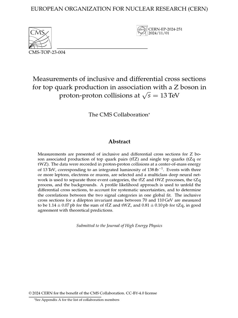 Measurements of Inclusive and Differential Cross Sections | PDF ...