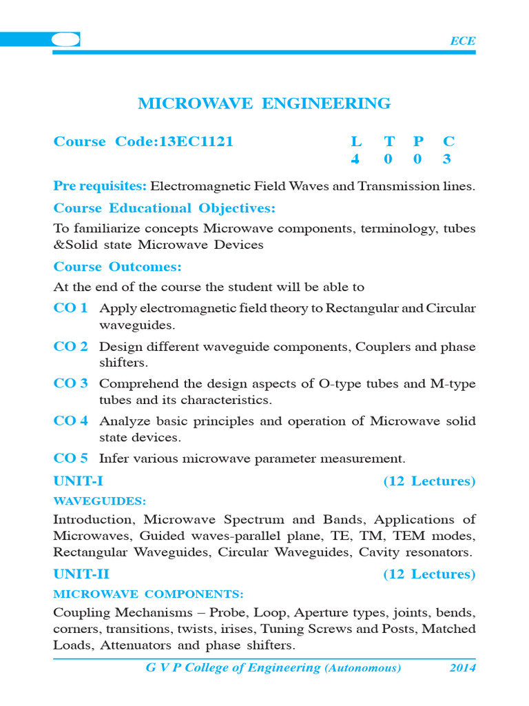 Micro Wave Engineering | PDF | Microwave | Waves