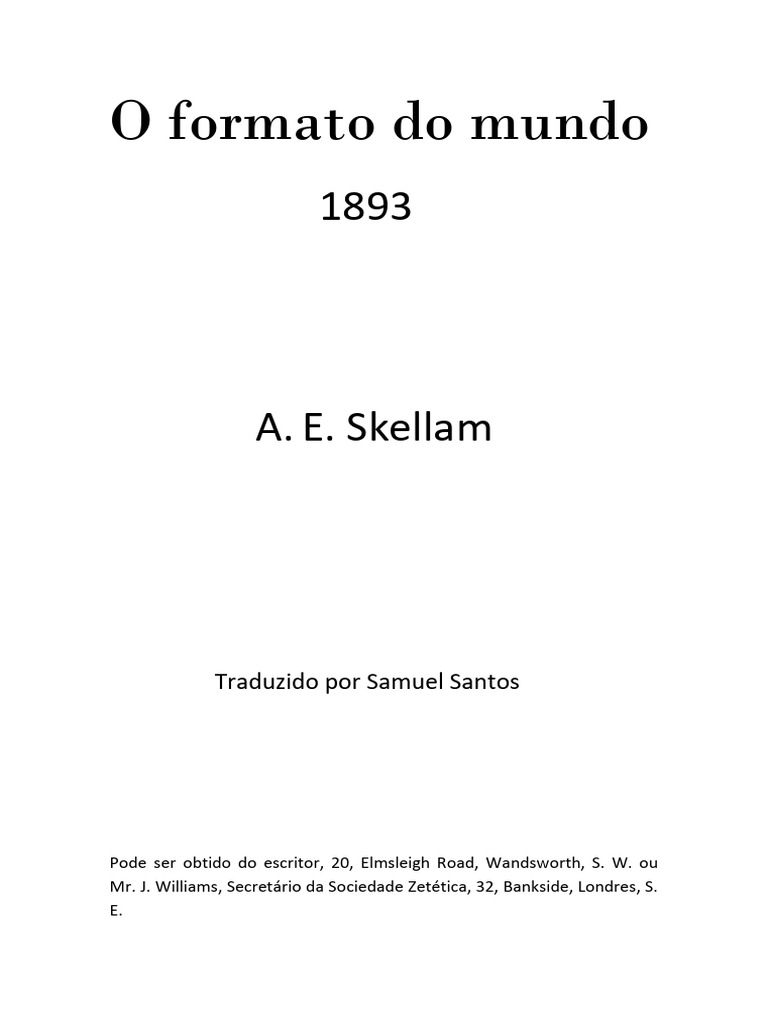 O Formato Do Mundo - 1893 - A. E. Skellam | PDF | Sol | Terra