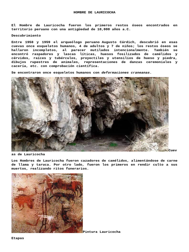 Hombre de Lauricocha | PDF | Arte roquero