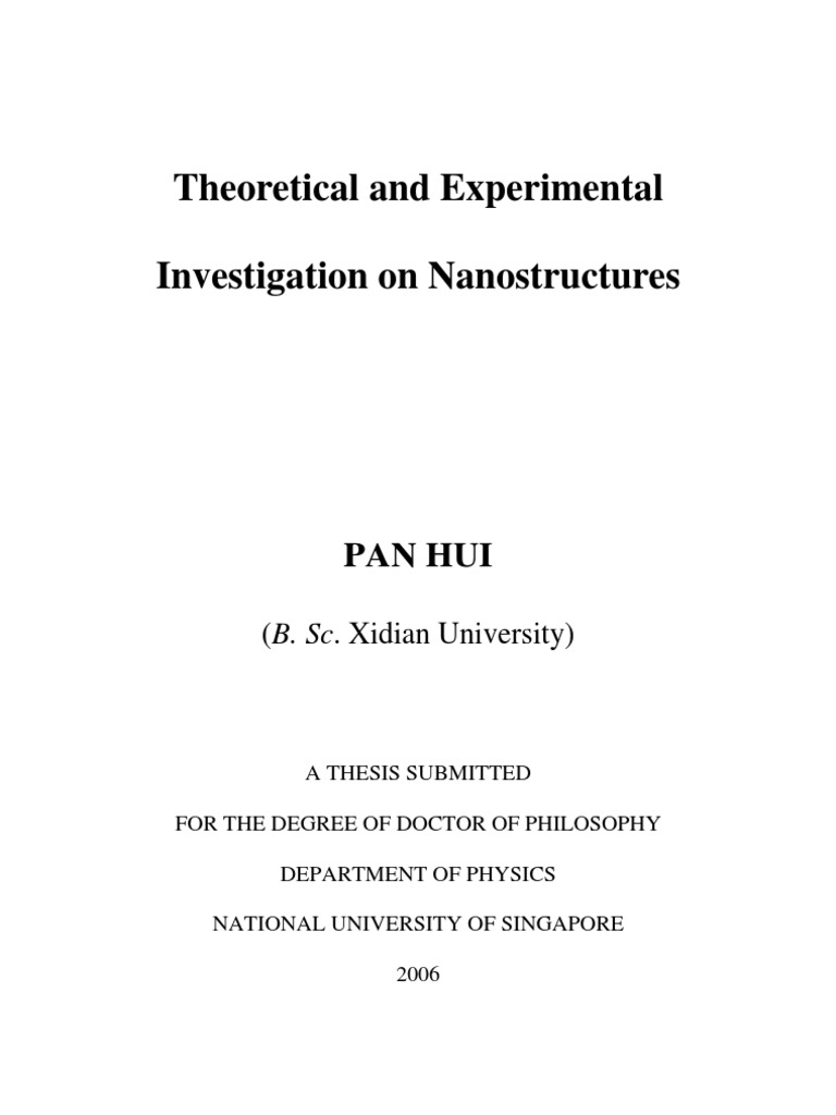 Nanostructures: Theory & Experimentation | PDF | Carbon Nanotube | Nanowire