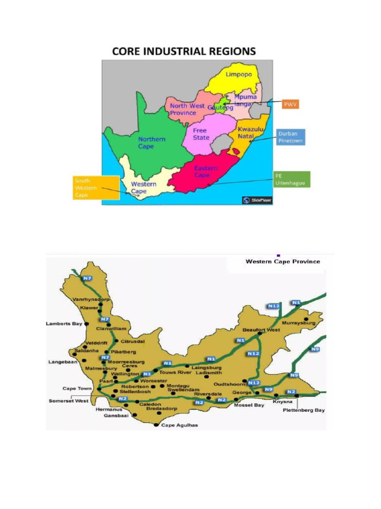 Industrial Regions Geography GR 12 | PDF | South Africa | Economies