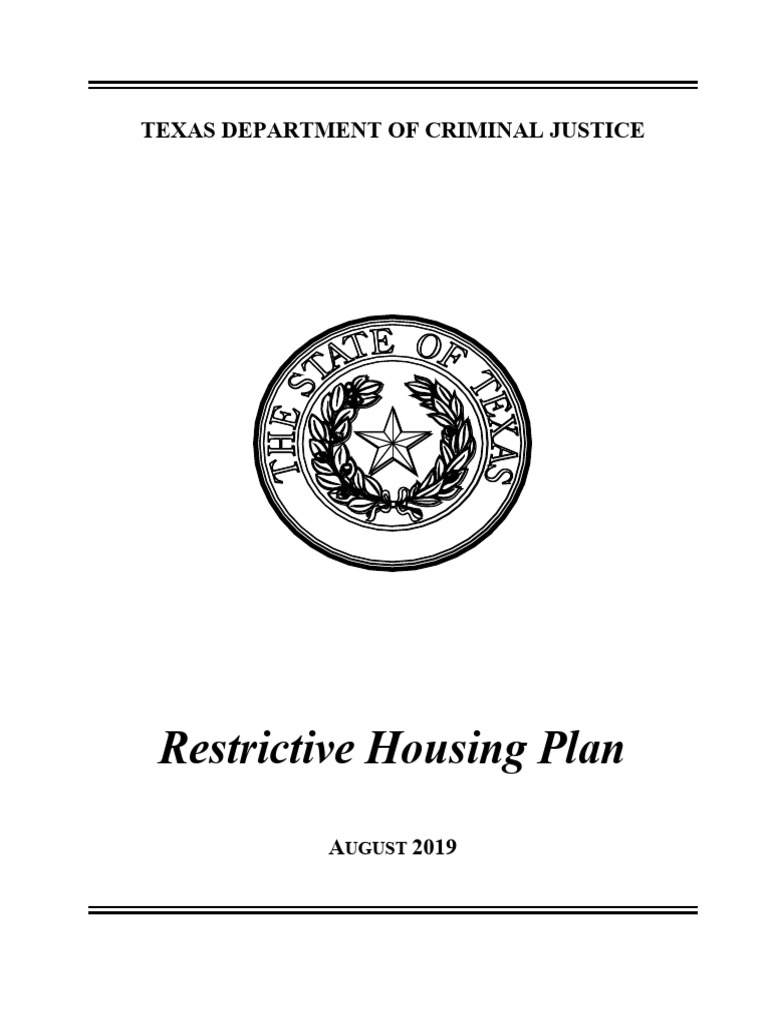 TDCJ Restrictive Housing Plan | PDF | Mental Health | Detention (Imprisonment)