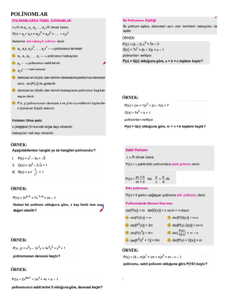 11C Poli̇nomlar | PDF