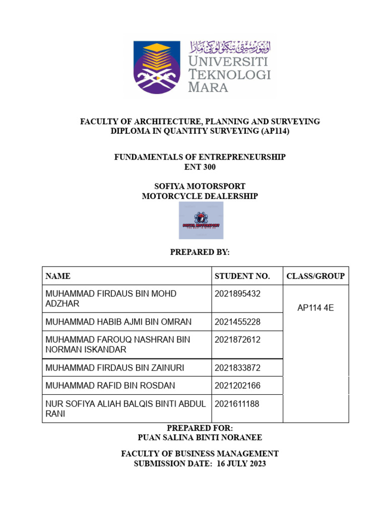 Ent300 - Business Plan - Group 5 | PDF | Expense | Brand