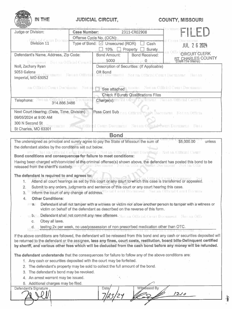 Original Bond Paperwork Returned | PDF