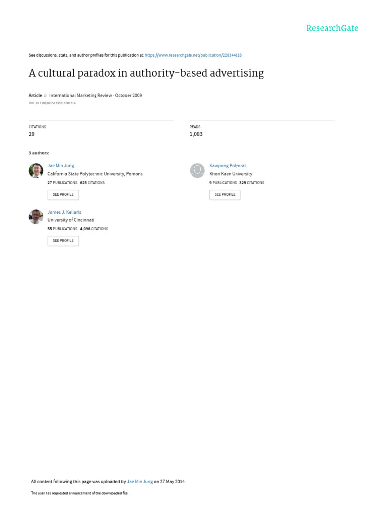 A Cultural Paradox in Authority-Based Advertising | PDF | Factor ...
